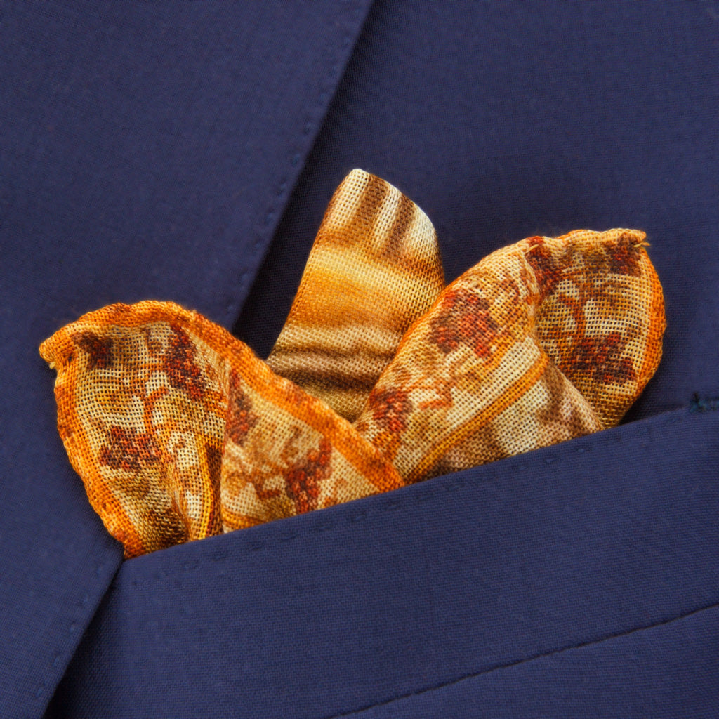 Pocket Square Tuscan Hills with Wine Pattern – Dapper Classics®