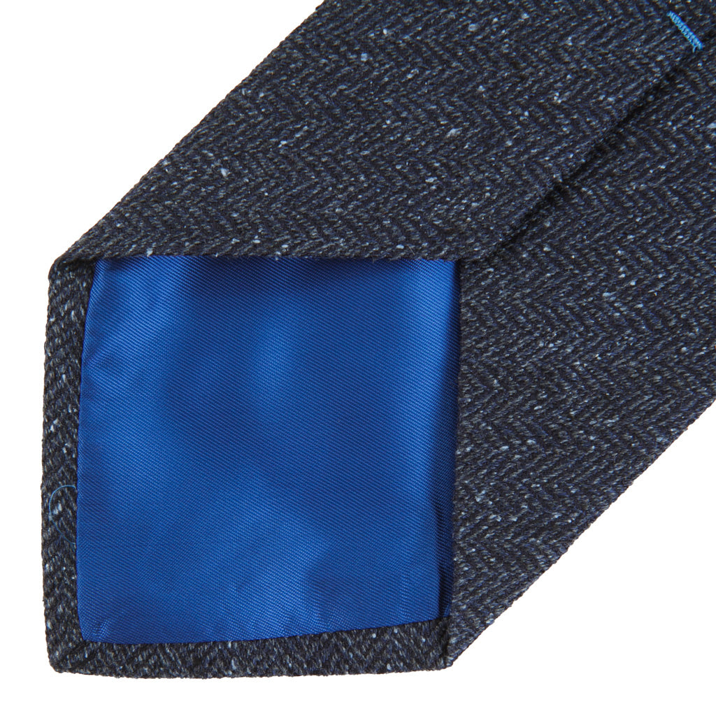 Navy Herringbone Woven Bouclé Finish Necktie – Dapper Classics®