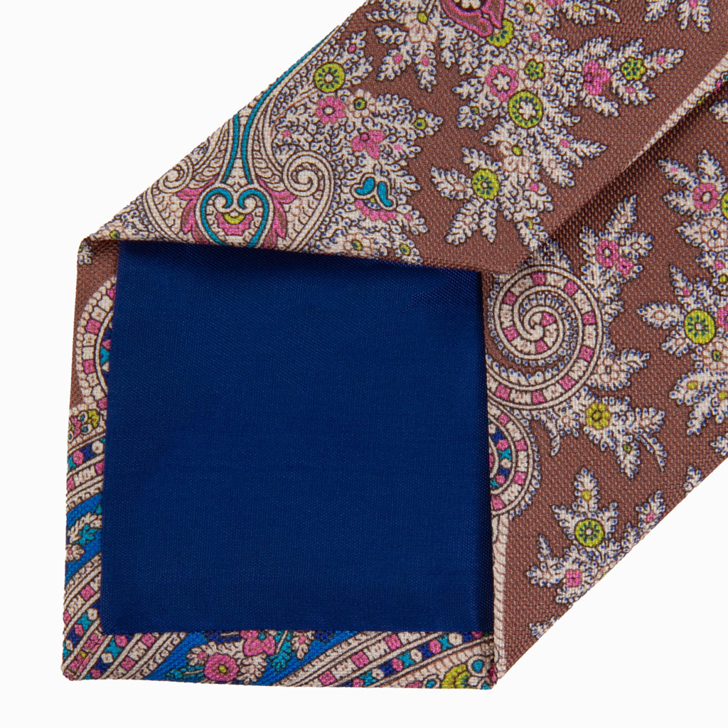 Chartreuse, Taupe, & Blue Paisley Silk Necktie – Dapper Classics®
