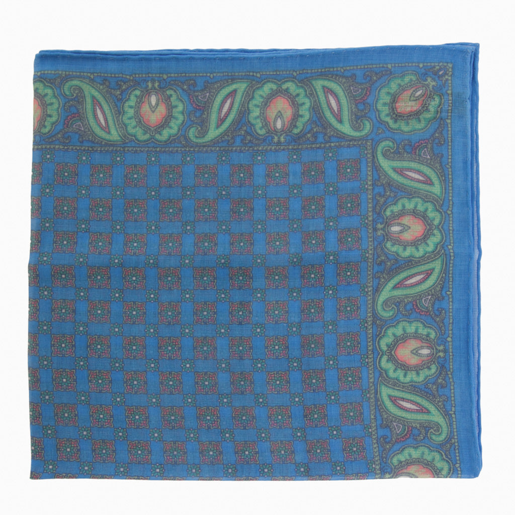 Neat Squares with Clematis Blue, Mint Green and Rose and Yellow Pocket – Dapper Classics®