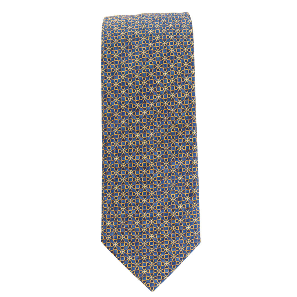 Royal Blue with Gold Neat Silk Woven Necktie – Dapper Classics®