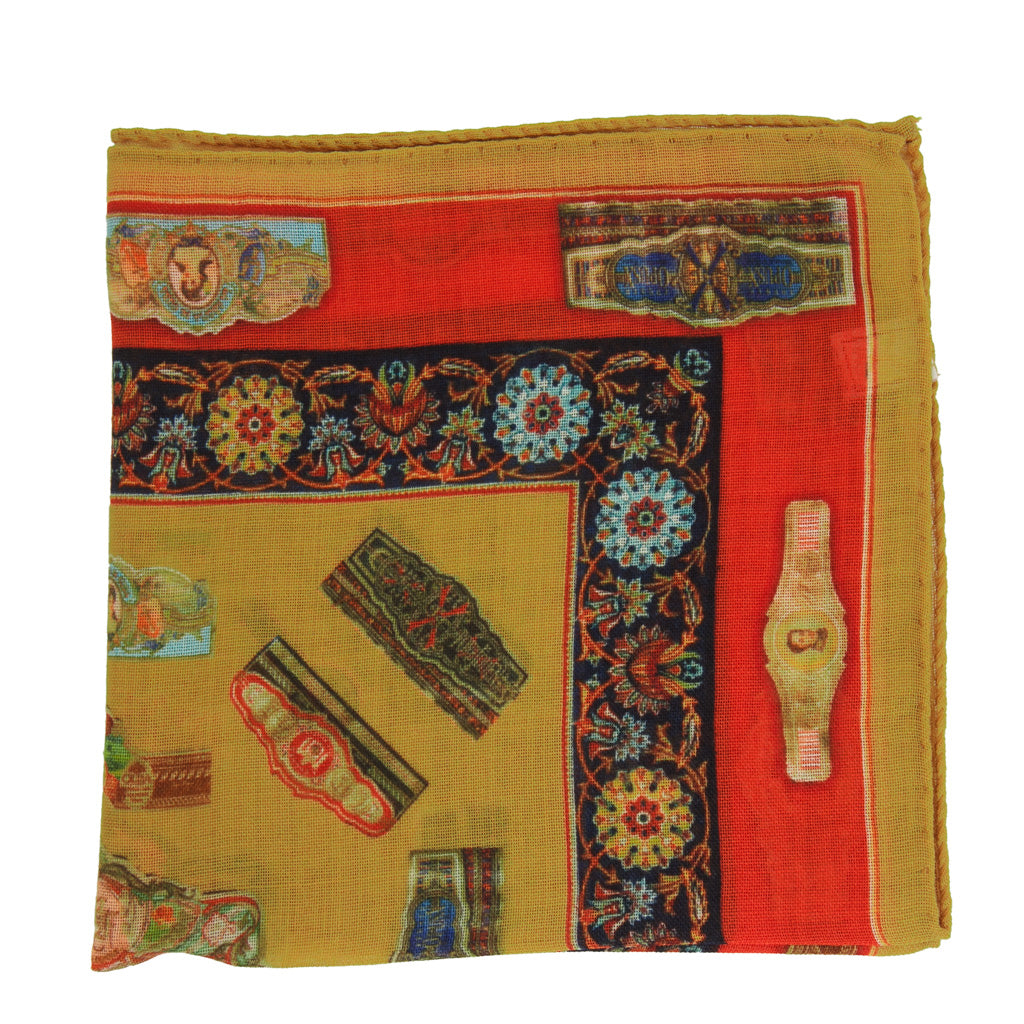 Gold and Red Cigar Band Pocket Square – Dapper Classics®