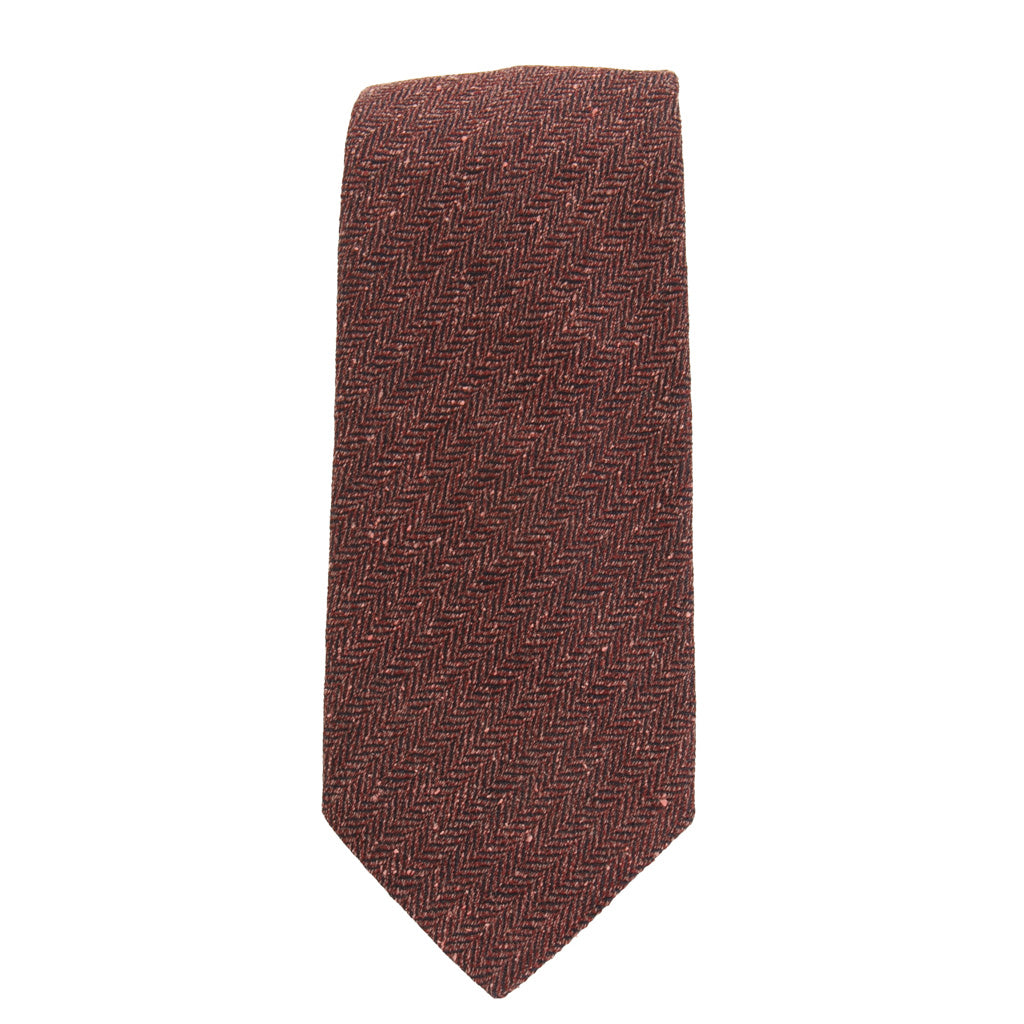 Burgundy Herringbone Woven Bouclé Finish Necktie – Dapper Classics®