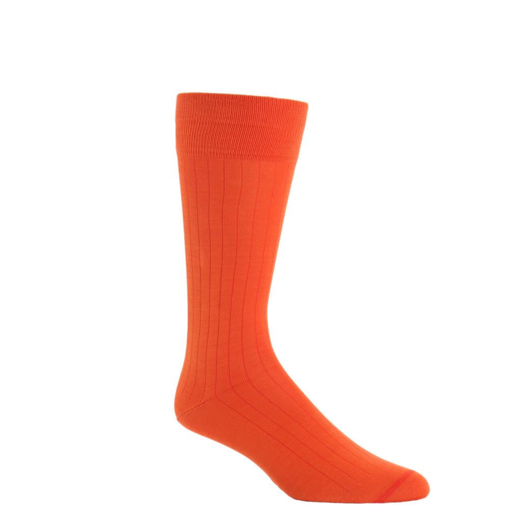 Red Orange Solid Ribbed Cotton Sock Linked Toe OTC – Dapper Classics®