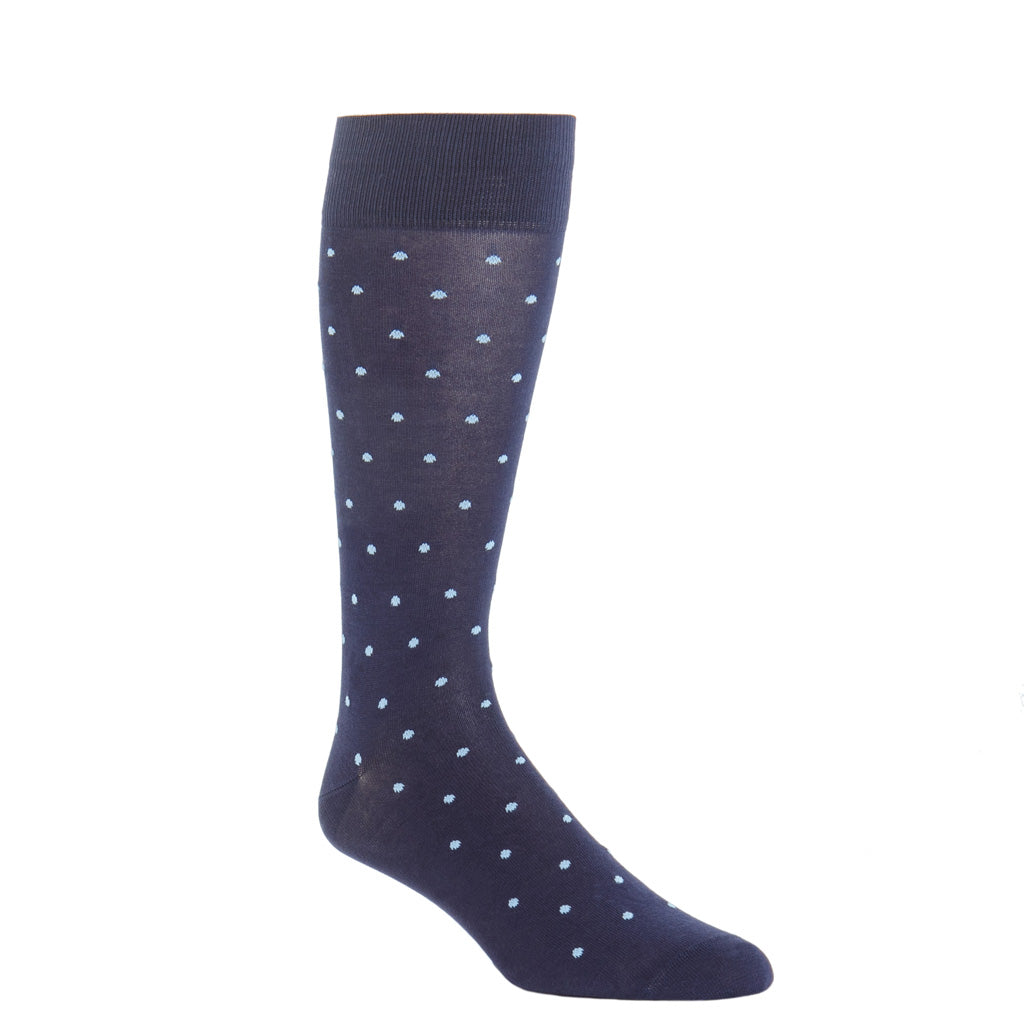 Classic Navy with Sky Blue Dot Cotton Sock Linked Toe OTC – Dapper ...