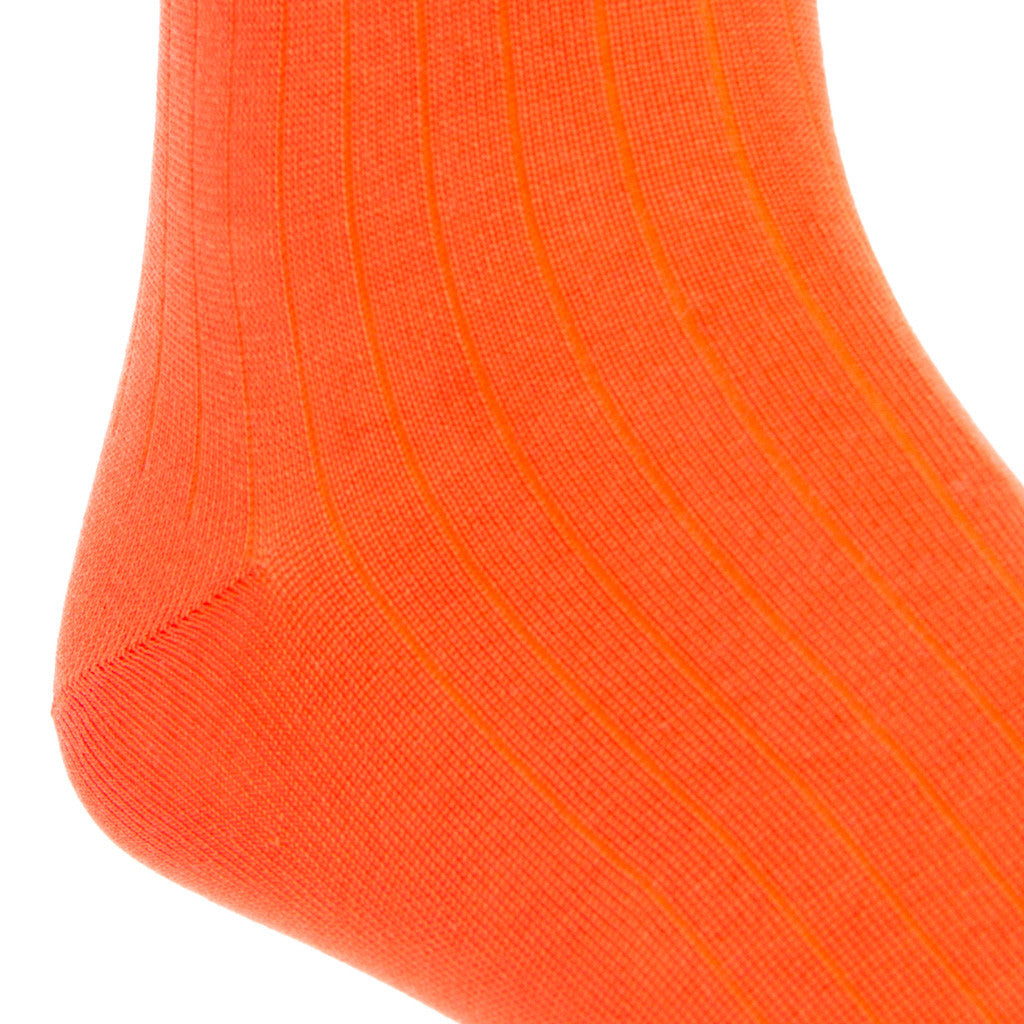 Mens orange sock with linked toe and mid calf fit – Dapper Classics®