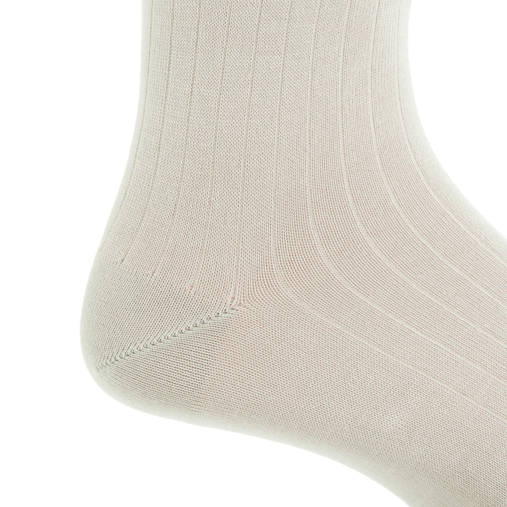 Tan Solid Ribbed Cotton Sock Linked Toe Mid-Calf – Dapper Classics®