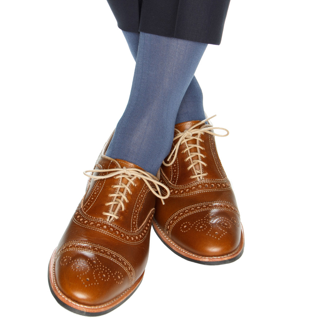 Indigo Blue Solid Ribbed Cotton Sock Linked Toe OTC – Dapper Classics®