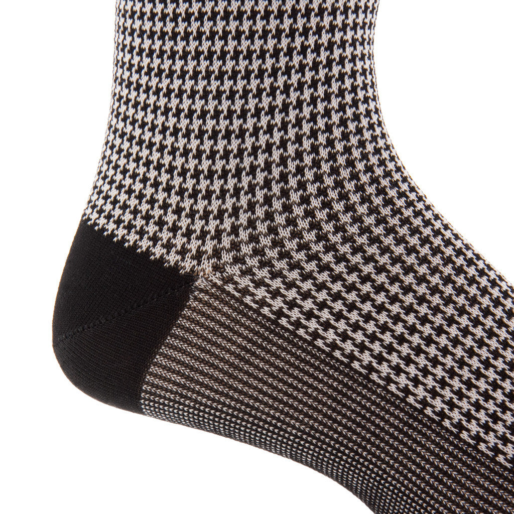 Black/Ash Houndstooth Pattern mens sock mid calf. – Dapper Classics®
