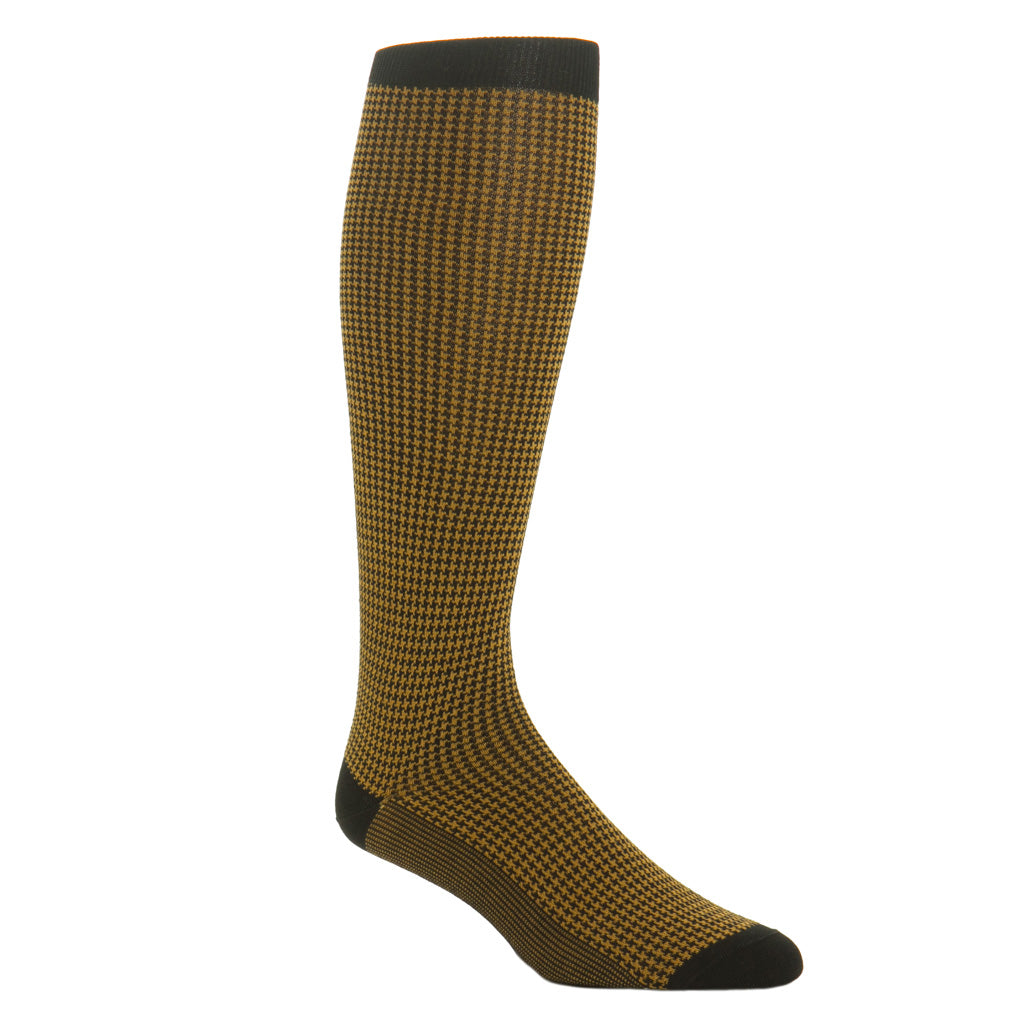 Black and Gold Houndstooth Cotton Sock Linked Toe OTC – Dapper Classics®
