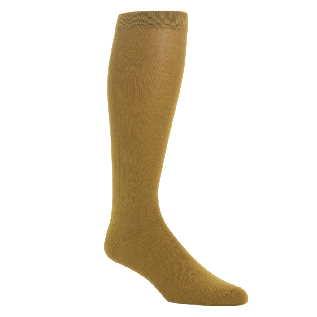Gold Solid Ribbed Cotton Sock Linked Toe OTC – Dapper Classics®