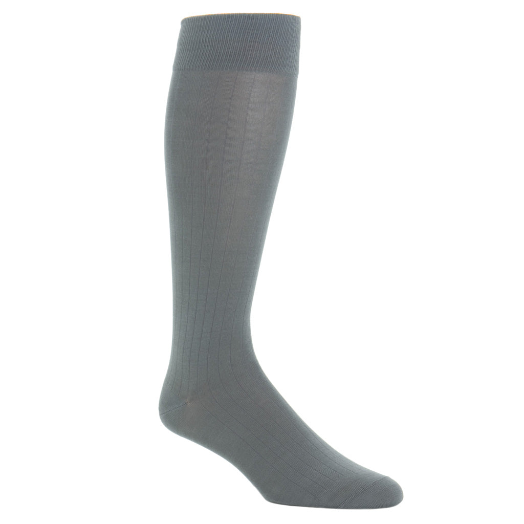 Steel Gray Solid Ribbed Cotton Sock Linked Toe OTC – Dapper Classics®